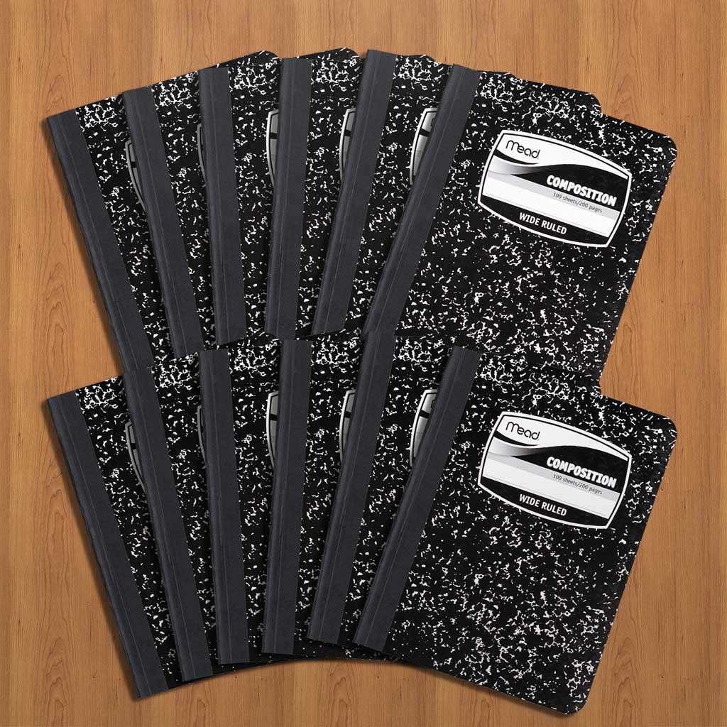Amazon Mead Composition Notebook Wide Ruled 100 Sheets 12 Pack