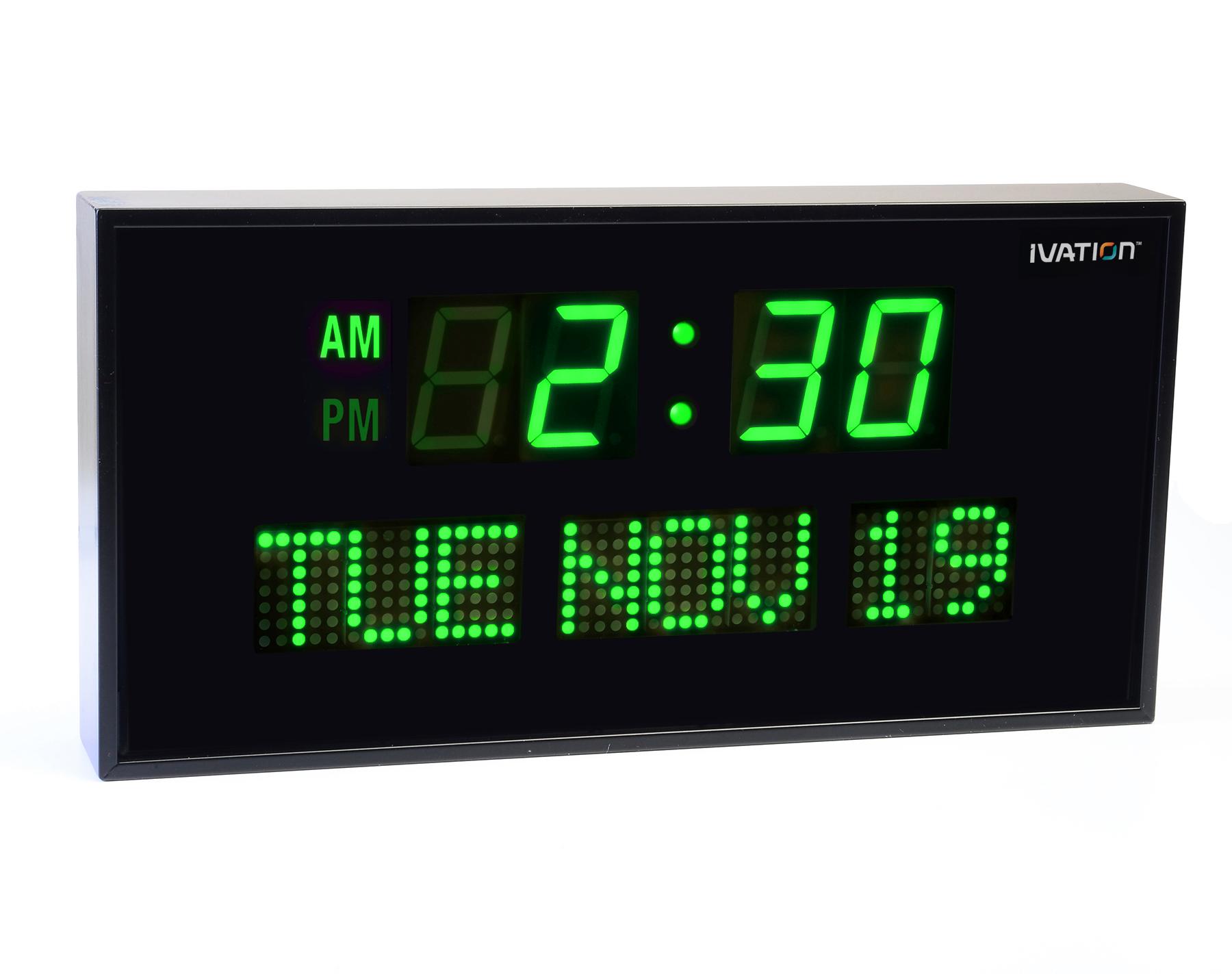 Amazon Ivation JID0212GRN Big Oversized Digital Blue LED Calendar 