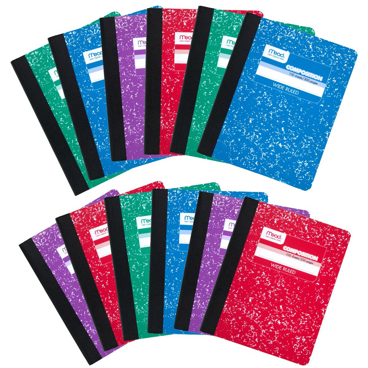 Amazon Mead Composition Book 12 Pack 100 Sheets Wide Ruled 