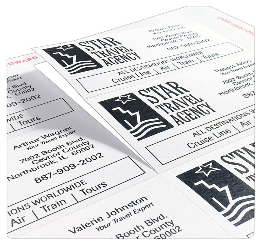 Avery Clean Edge Business Cards Color Graphics Snap Apart Smooth Laser Inkjet True Print