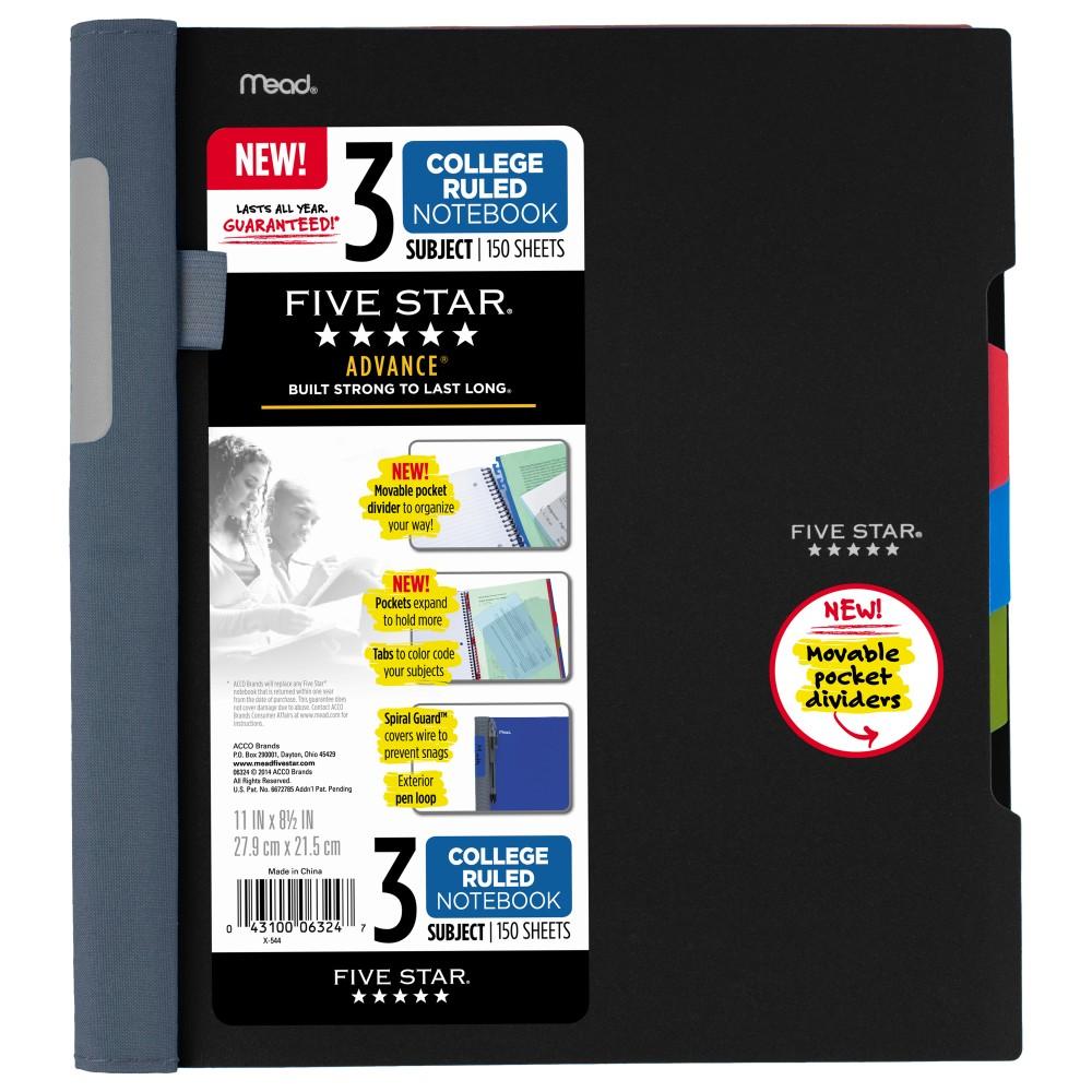 Amazon Five Star Advance Spiral Notebook 3 Subject 150 College 