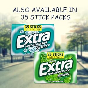 Amazon.com : Extra Classic Bubble Gum, 15-Stick Slim Packs (Pack of 20 ...