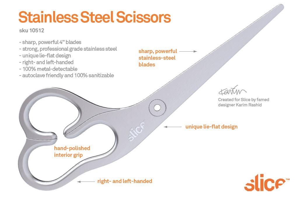 Slice 10420 Stainless Steel Scissor, Unique Lay Flat Design, Use Left ...