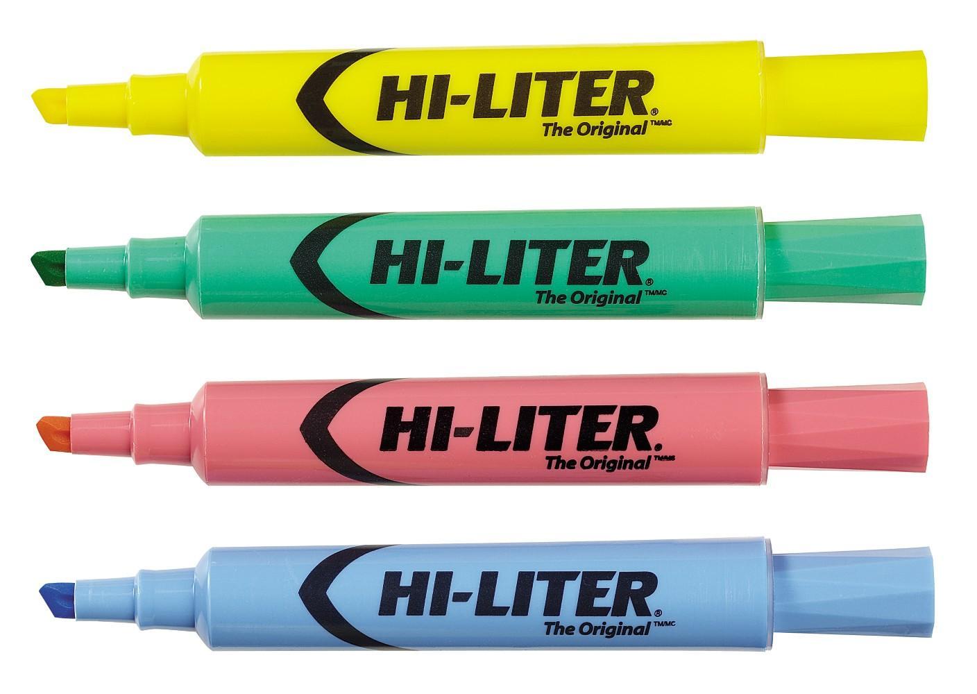 Amazon.com : HI-LITER Desk Style, Fluorescent Yellow, Box of 12 (24000 ...