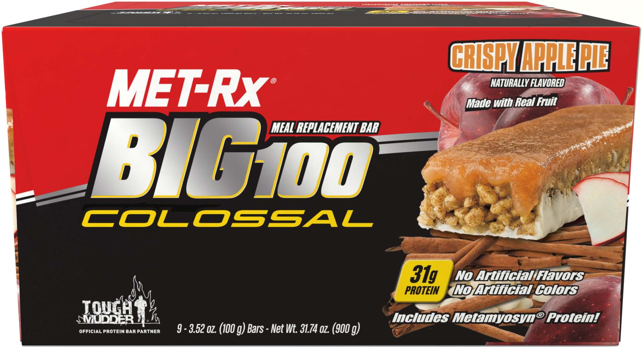Amazon.com: Met-Rx Big 100 Colossal Meal Replacement Bar, Crispy Apple ...