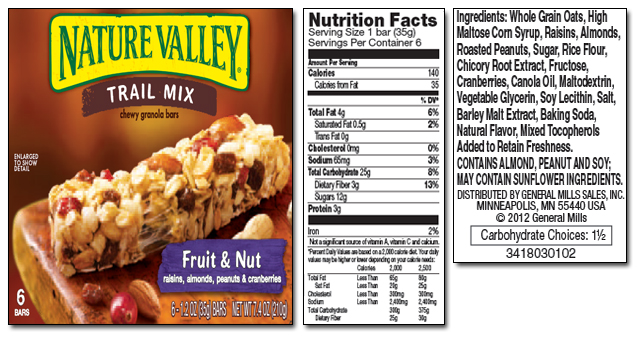 Nature Valley Chewy Trail Mix Bars, Fruit and Nut, 6 - 1.2 Ounce Bars ...