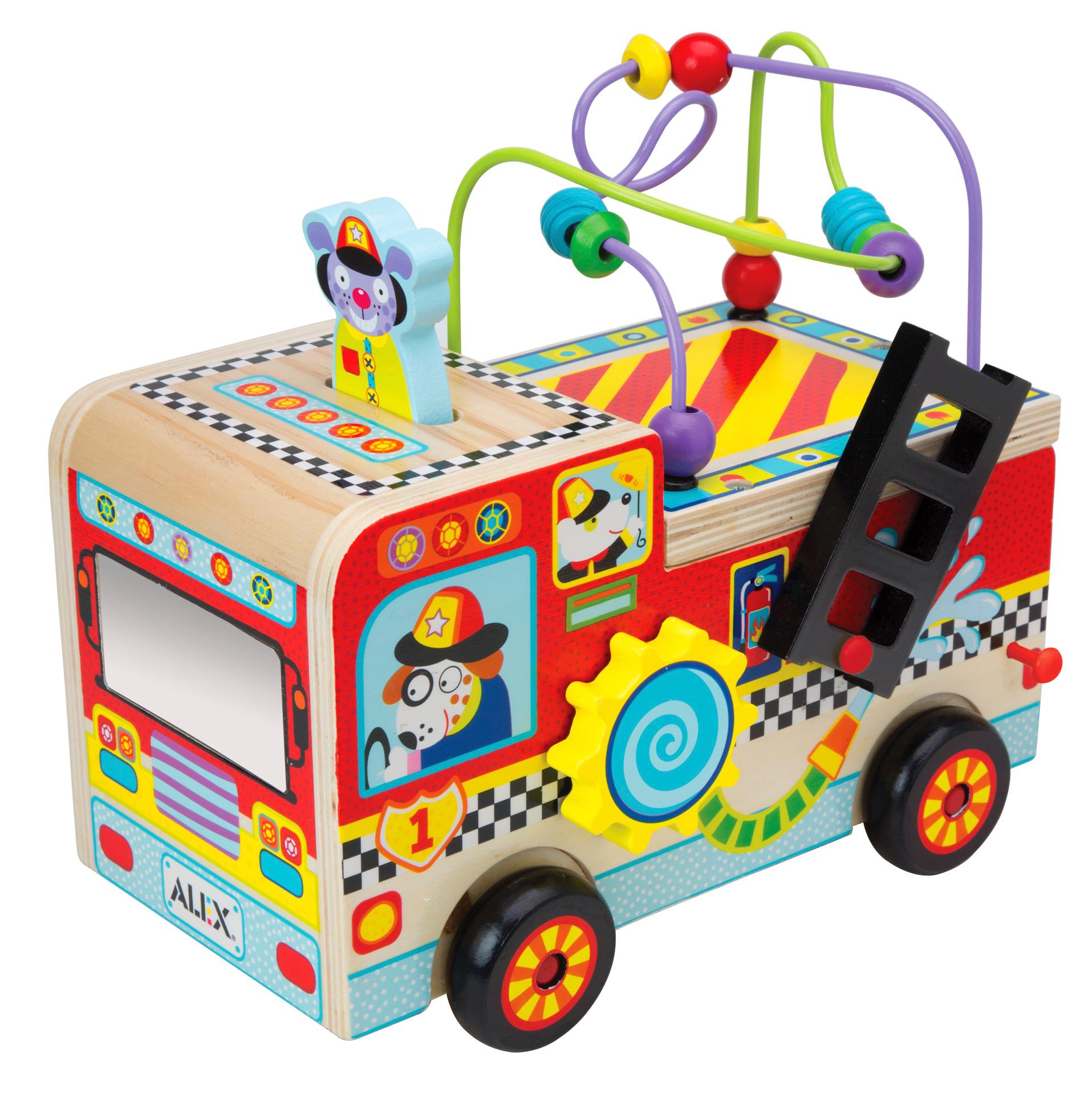 Amazon.com: ALEX Jr. Busy Fire Truck Wooden Activity Center: Toys & Games