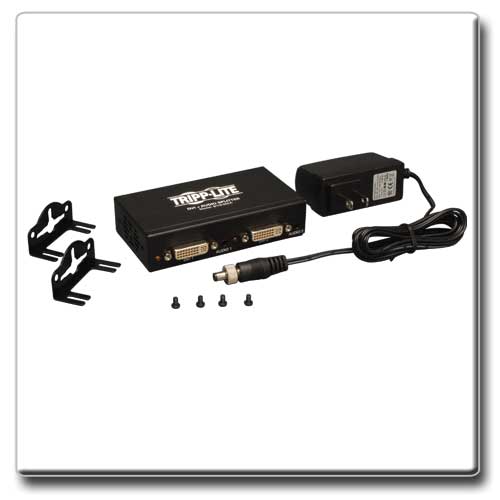 Tripp Lite 2-Port DVI Splitter with Audio and Signal Booster, Single ...