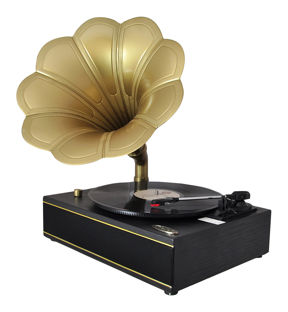 Pyle Home PNGTT1B Classic Horn Phonograph/Turntable with USB-To-PC ...