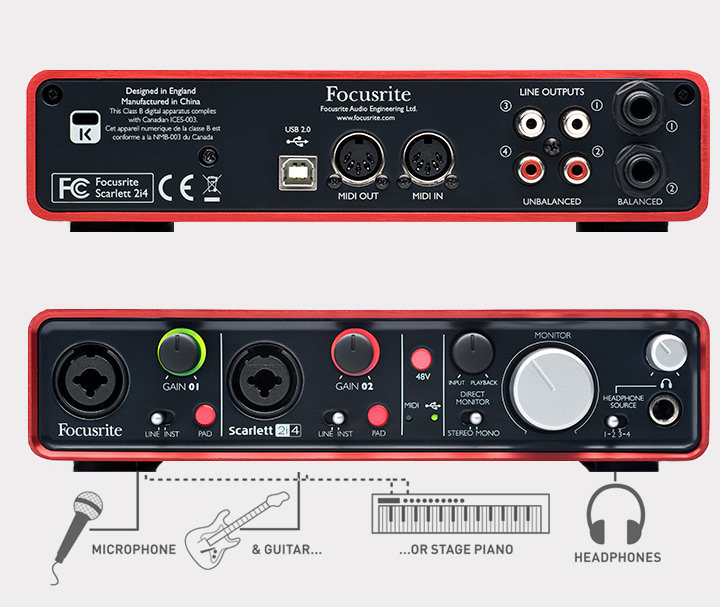 Amazon.com: Focusrite Scarlett 2i4 USB Audio Interface: Musical Instruments