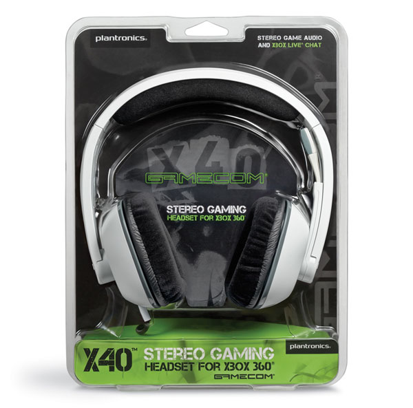 Plantronics X40 GameCom XBox 360 Corded Stereo Headset - White : Amazon ...