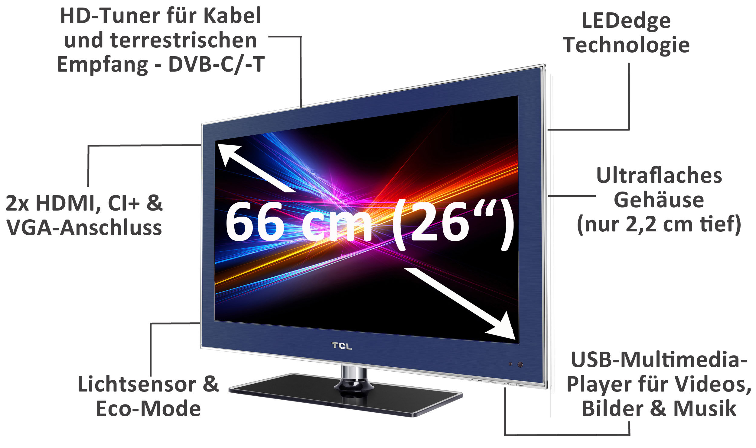 ~Fernseher TCL L26E3130C 66 cm (26 Zoll) LED-Backlight-Fernseher ...